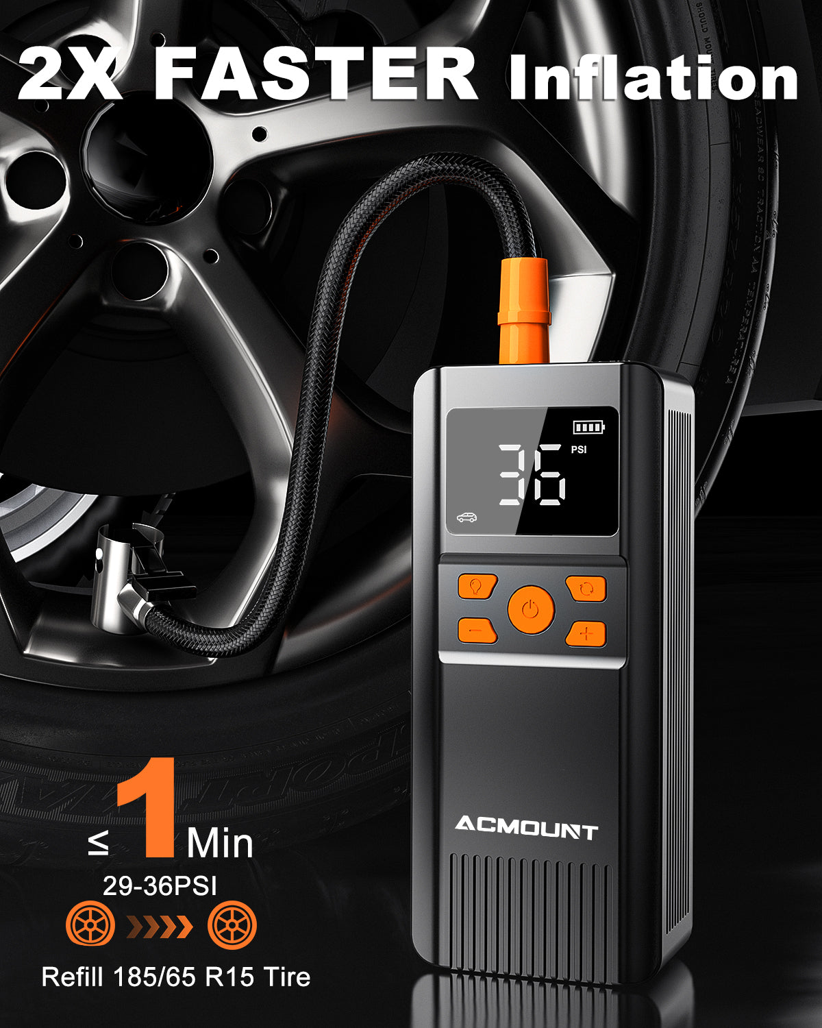 Acmount Cordless Tire Inflator Portable Air Compressor 150PSI Portable – ACMOUNT